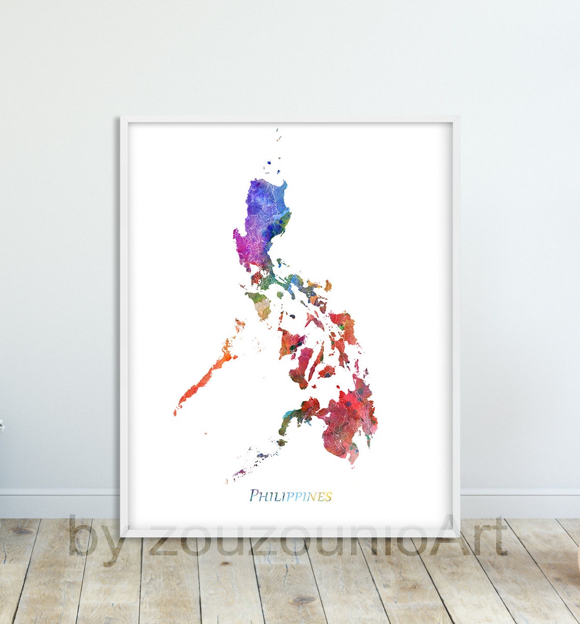 Philippines Map Print, Philippines Watercolor Poster, Philippines Wall ...