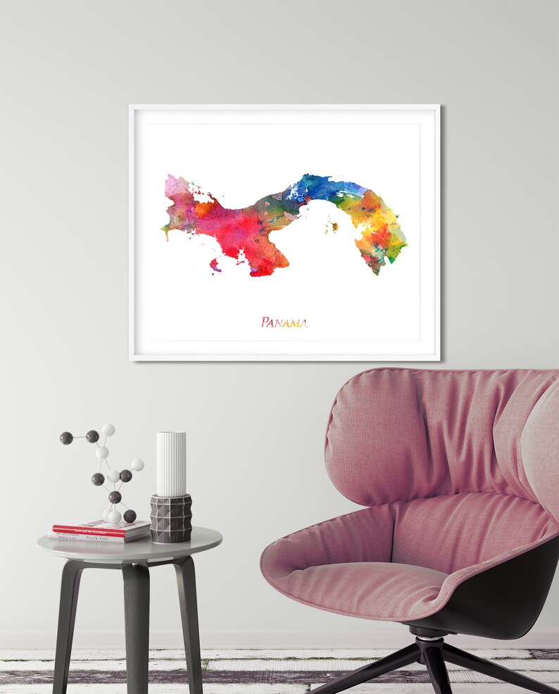 Panama Map Print Panama Map Poster Panama Wall Art - Etsy