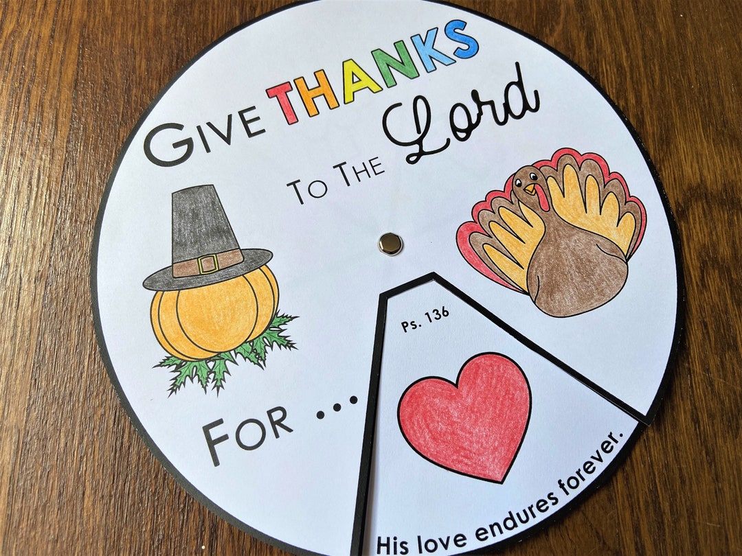 Give Thanks Coloring Wheel, Thanksgiving, Scripture, Printable Bible ...