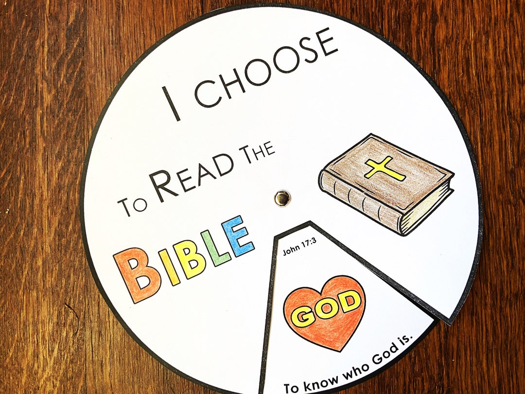 Bible Reading Scripture Coloring Wheel, Printable Bible Activity ...