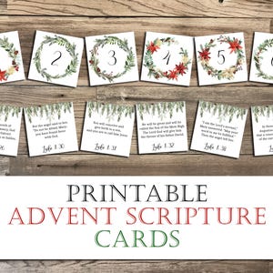 24 Advent Scripture Cards Calendar - Christmas Countdown - Christmas ...