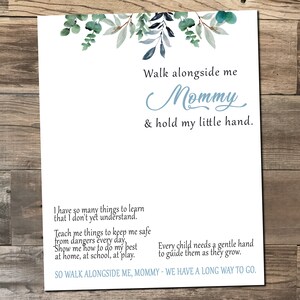 Walk Alongside Me, Mommy - 8x10 & 11x14 Print - Mother's Day - Gift for ...