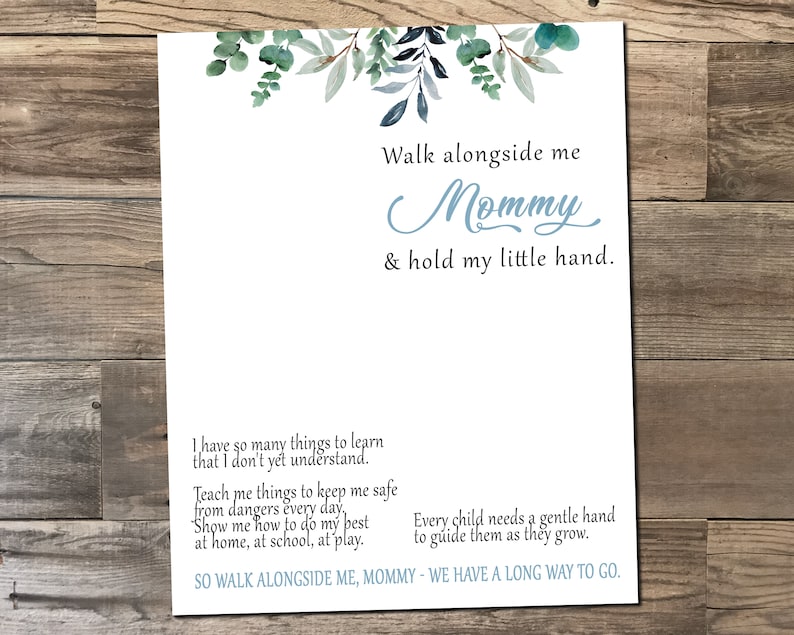 Walk Alongside Me Mommy 8x10 11x14 Print Mother S Day Gift For