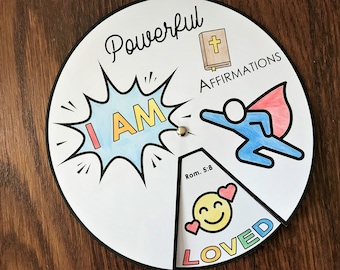 I AM Affirmation Scripture Coloring Wheel, Printable Bible Activity ...