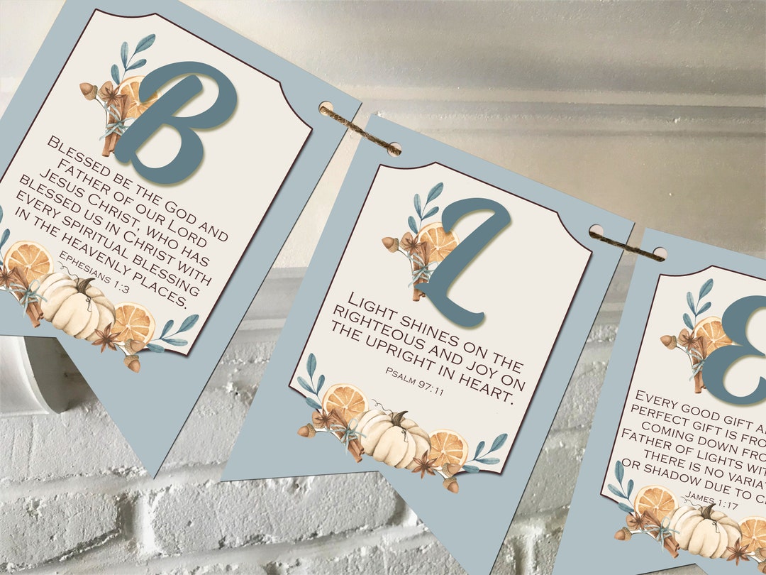 Blessed Scripture Banner Printable - Fall Banner - Fall Decoration ...