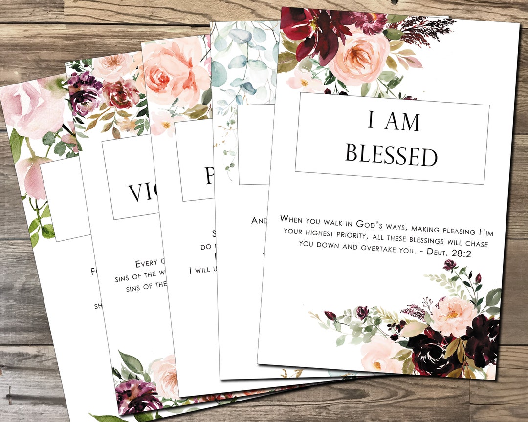 15 I AM Scripture Affirmation Cards - 4x6 Printable - Christmas Gift ...