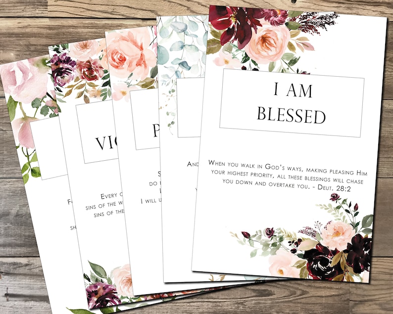 15 I AM Scripture Affirmation Cards 4x6 Printable - Etsy