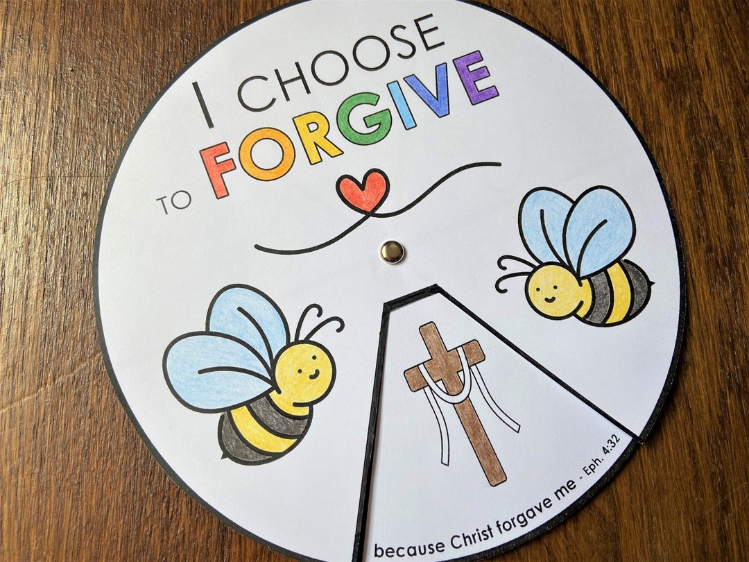 Forgive Scripture Coloring Wheel, Printable Bible Activity, Forgiveness ...