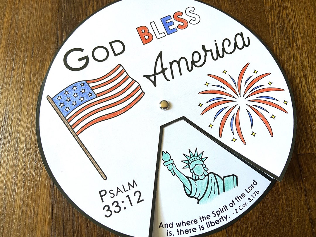 July 4th Scriptures Coloring Wheel, America Freedom, Printable Bible ...