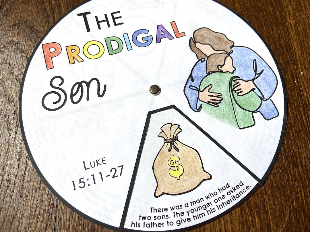 Prodigal Son Parable Coloring Wheel, Printable Bible Activity ...