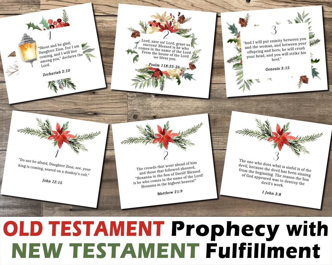 25 Advent Prophetic Scripture Cards Calendar - Christmas Countdown ...