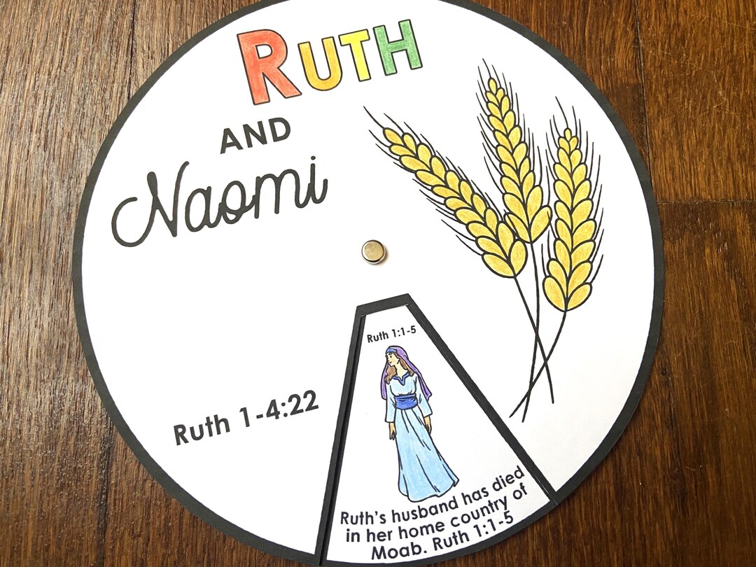 Ruth and Naomi Coloring Wheel, Printable Bible Activity, Kids Bible ...