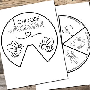 Forgive Scripture Coloring Wheel, Printable Bible Activity, Forgiveness ...
