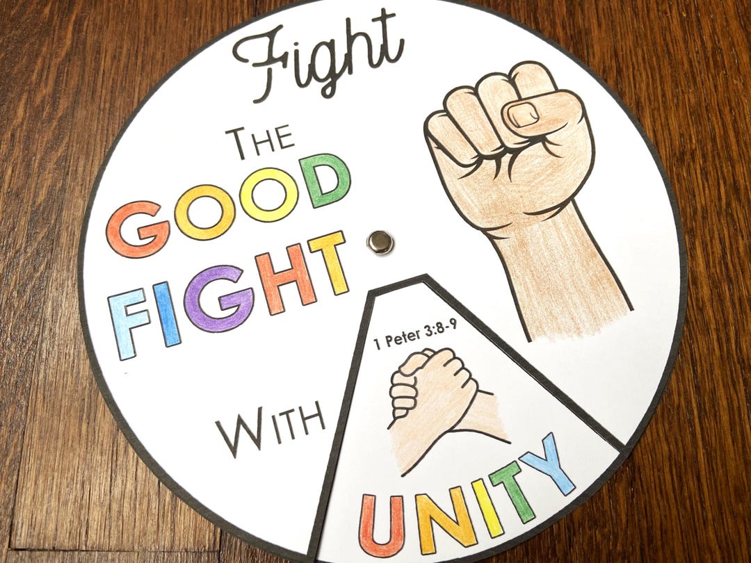 Fight the Good Fight Coloring Wheel, Printable Bible Activity ...