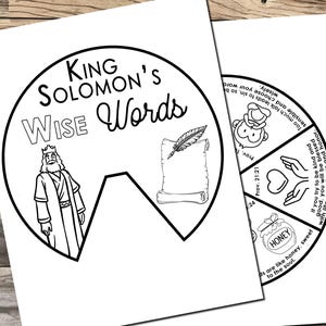 King Solomon Wisdom Coloring Wheel, Printable Bible Activity ...