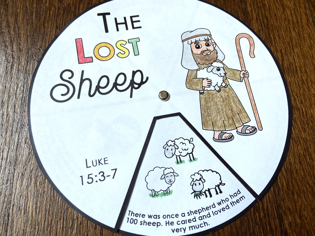 The Lost Sheep Parable Coloring Wheel, Printable Bible Activity ...
