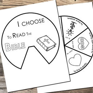 Bible Reading Scripture Coloring Wheel, Printable Bible Activity ...