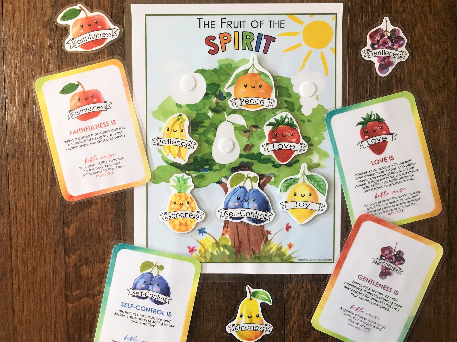 Fruit of the Spirit Game Watercolor Printable Galatians - Etsy