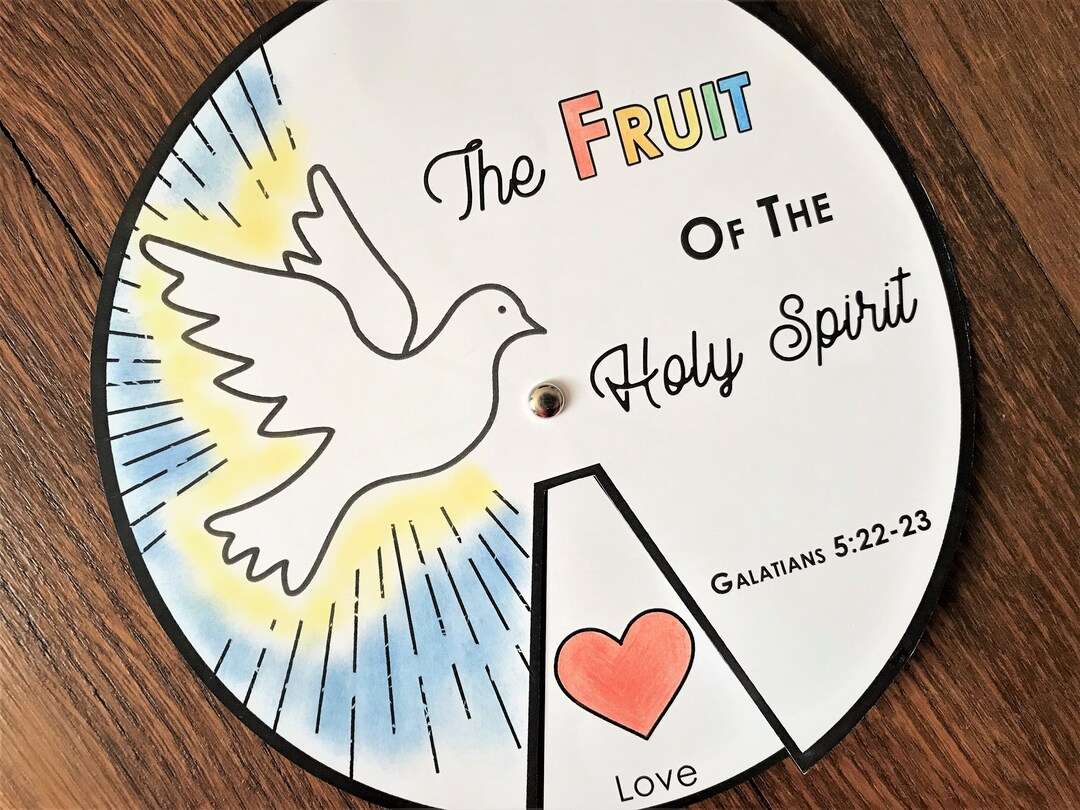 Fruit of the Spirit Coloring Wheel, Printable Bible Activity, Kids ...