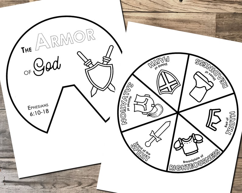 Armor of God Coloring Wheel Printable Bible Activity - Etsy UK