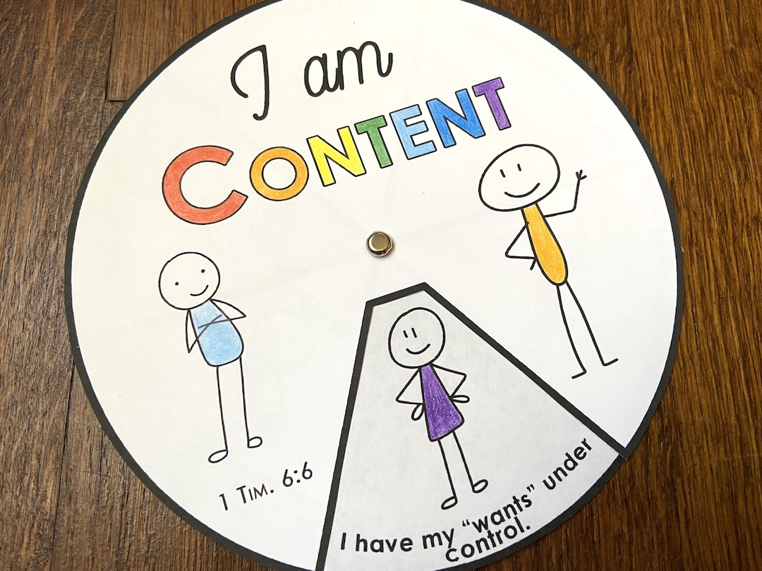 I AM Content Character Activity Wheel - Kids Printable - Includes Bible ...