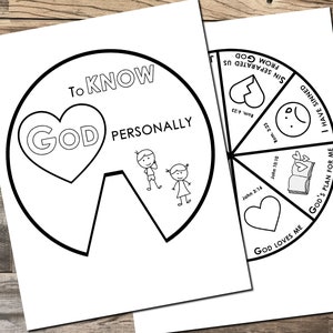 Know GOD Personally Coloring Wheel & Salvation Prayer Cross, VBS ...