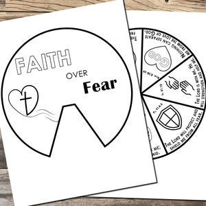 Faith Over Fear Scripture Coloring Wheel, Printable Bible Activity ...