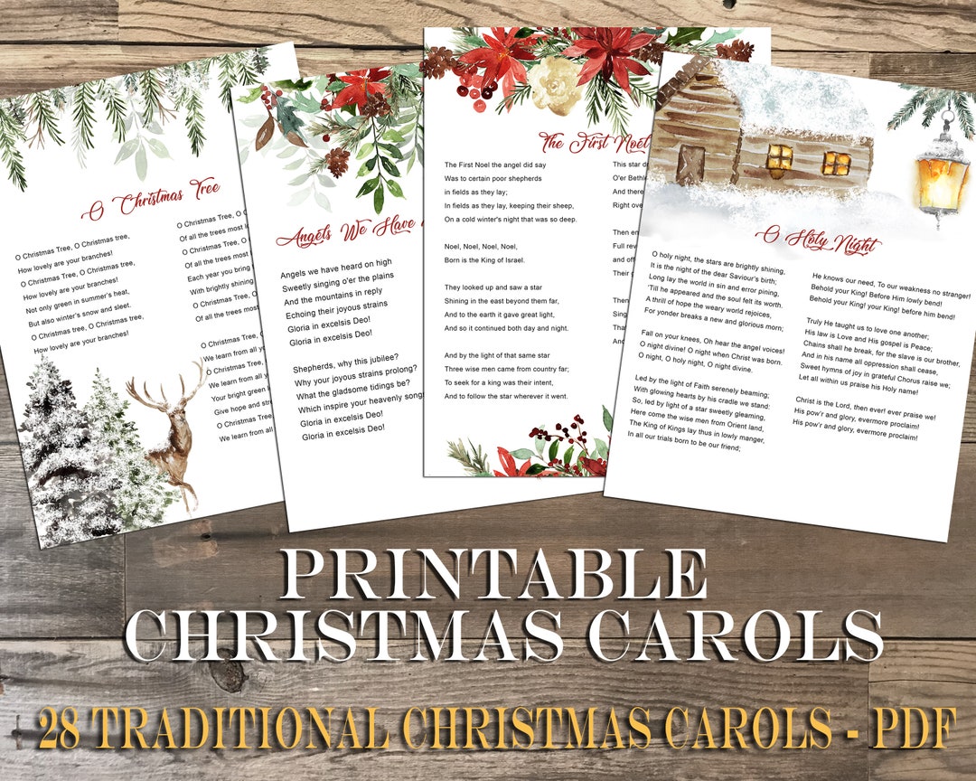 28 Christmas Carols Printable - Christmas Lyrics - Christmas Songs ...