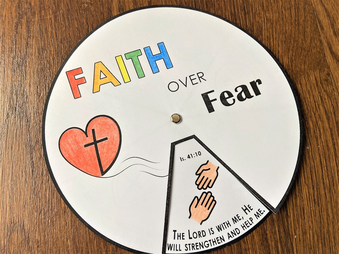 Faith Over Fear Scripture Coloring Wheel, Printable Bible Activity ...