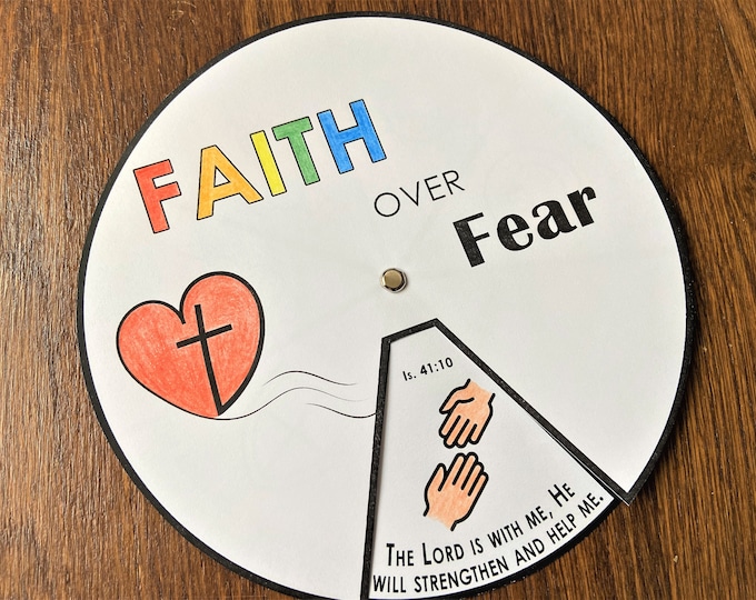 Faith Over Fear Scripture Coloring Wheel, Bible Lesson for Kids, Games ...