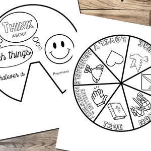Think About Such Things Philippians 4:8 Coloring Wheel, Printable Bible ...
