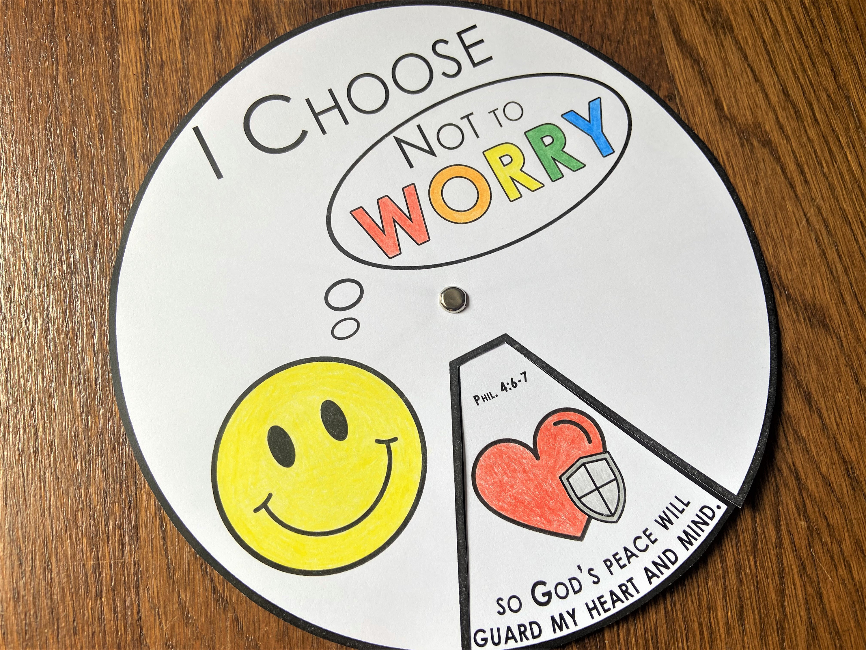 Not to Worry Scripture Coloring Wheel, Printable Bible Activity ...