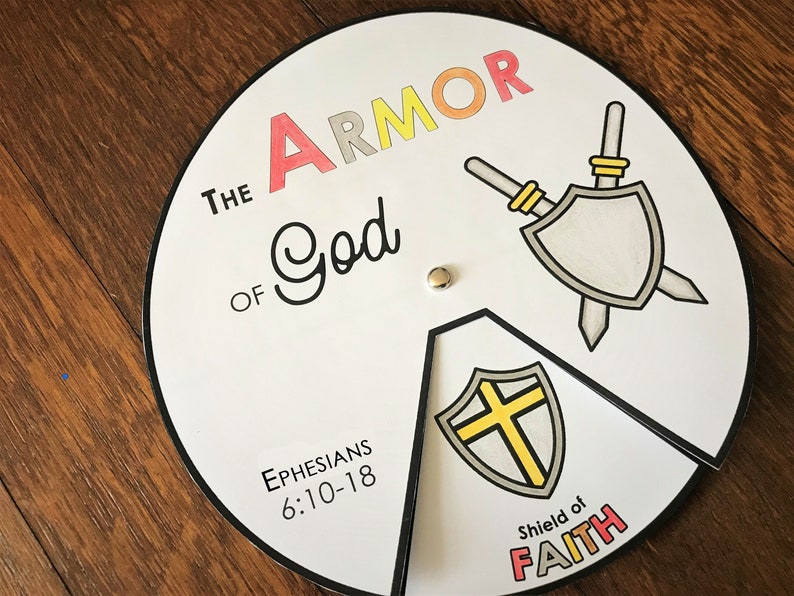 Armor of God Coloring Wheel Printable Bible Activity - Etsy