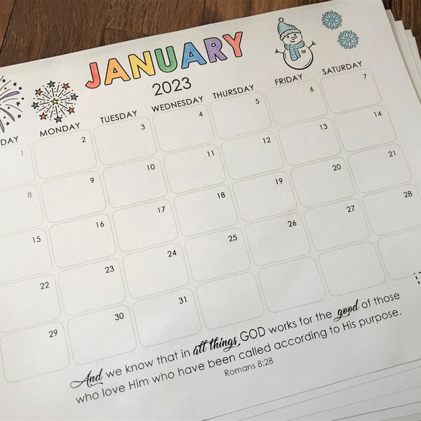 Scripture Calendar - Etsy