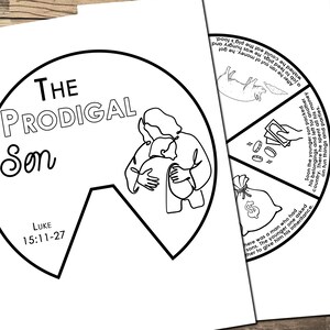 Prodigal Son Parable Coloring Wheel, Printable Bible Activity ...