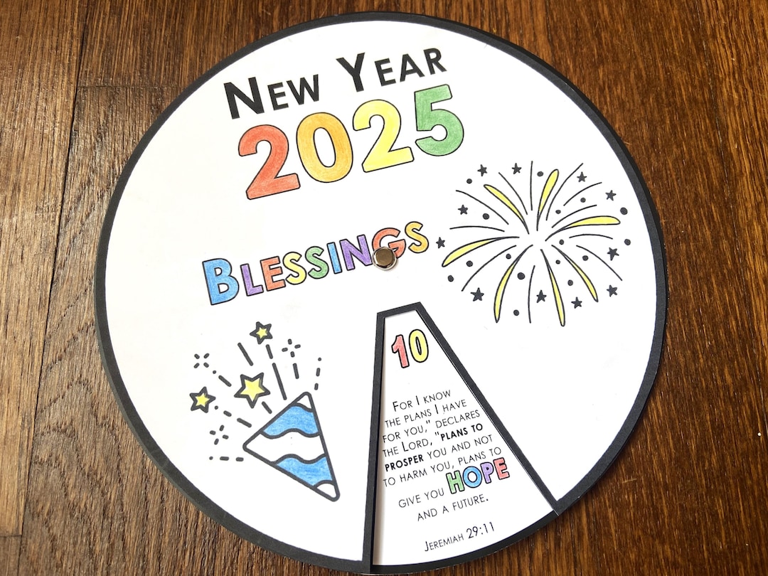 New Year 2025 Scriptures Blessing Wheel, Printable, Family Activity ...