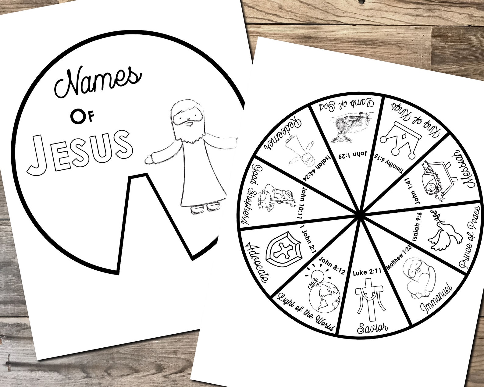 Names of Jesus Coloring Wheel Christmas Advent Printable - Etsy