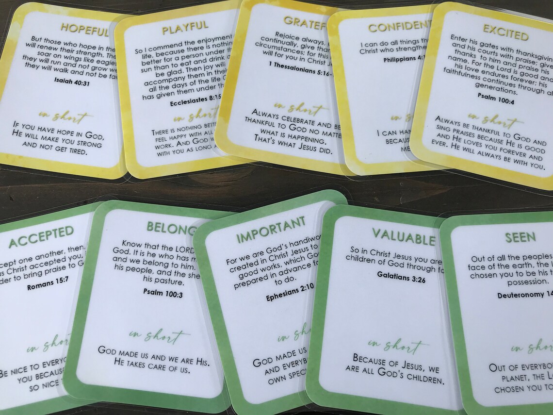 Kids Emotion Wheel Scripture Cards for Each Feeling - Etsy