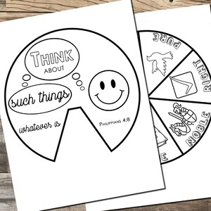 Think About Such Things Philippians 4:8 Coloring Wheel, Printable Bible ...