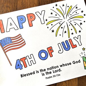 4th of July Scripture Coloring Page, Psalm 33:12, Printable Bible ...