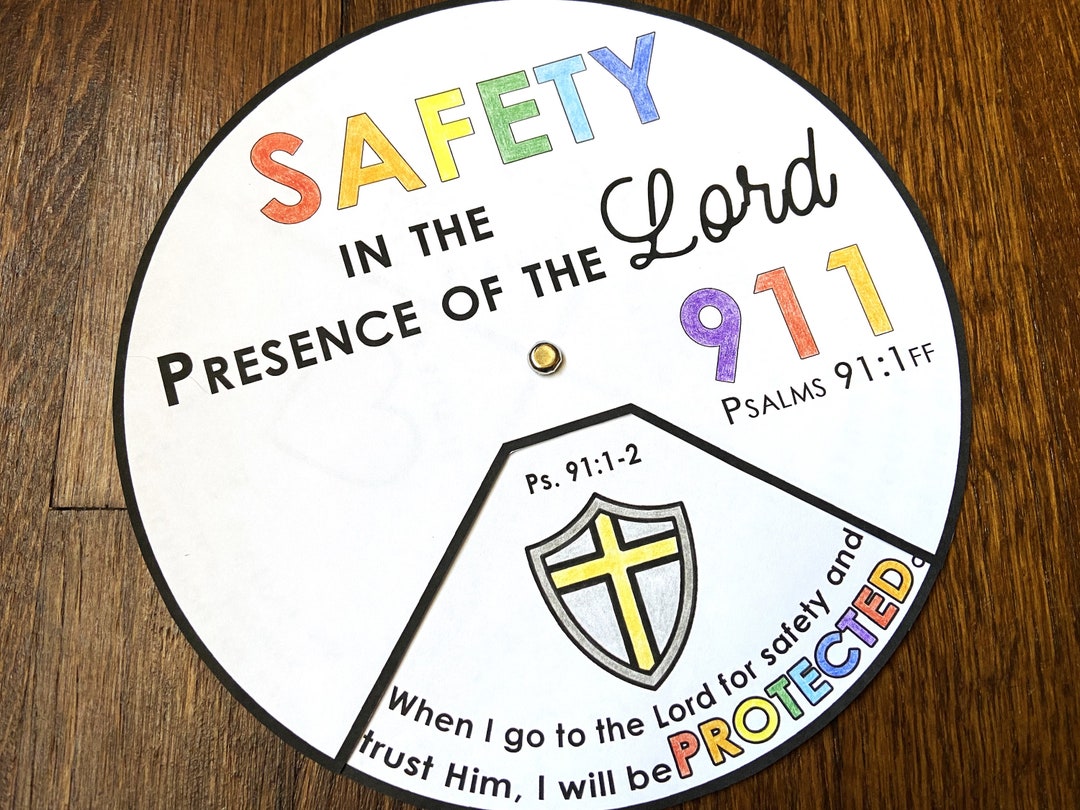 Psalm 91 Safety in the Lord Coloring Wheel, Printable Bible Activity ...