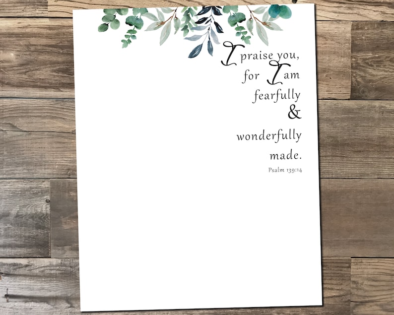 I Am Fearfully and Wonderfully Made - 8x10 & 11x14 Print - Baby Room ...