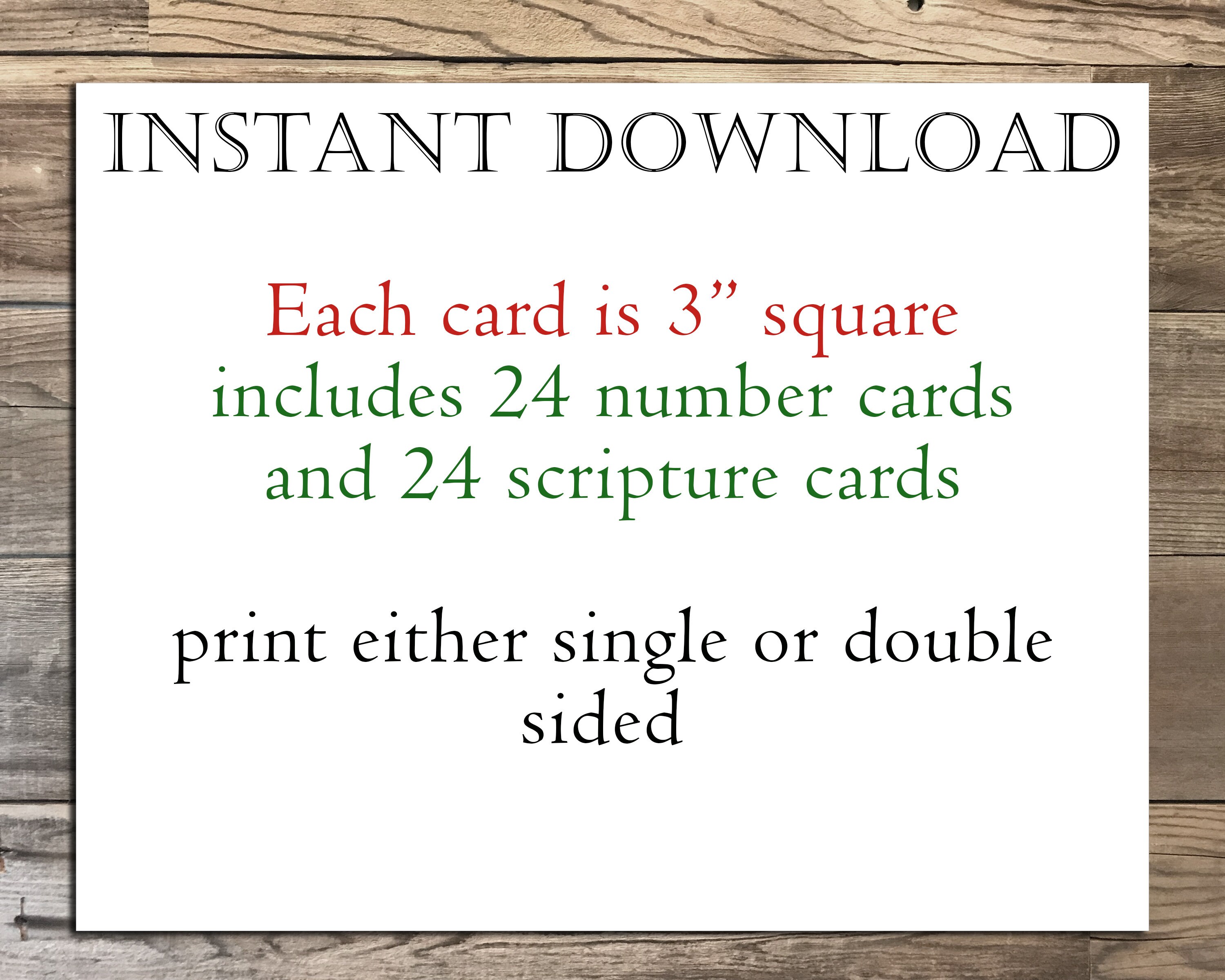 24 Advent Scripture Cards Calendar - Christmas Countdown - Christmas ...