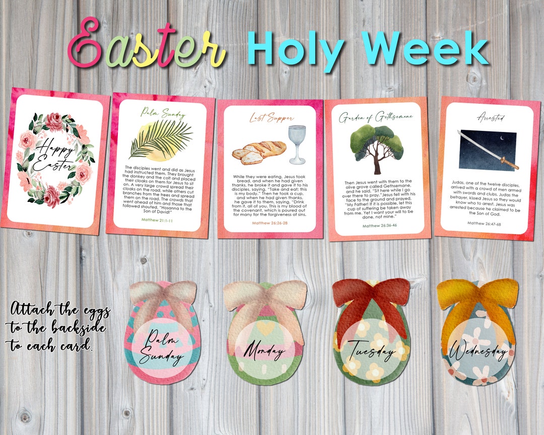 Easter Countdown PRINTABLE, Holy Week Calendar, Christian Easter ...