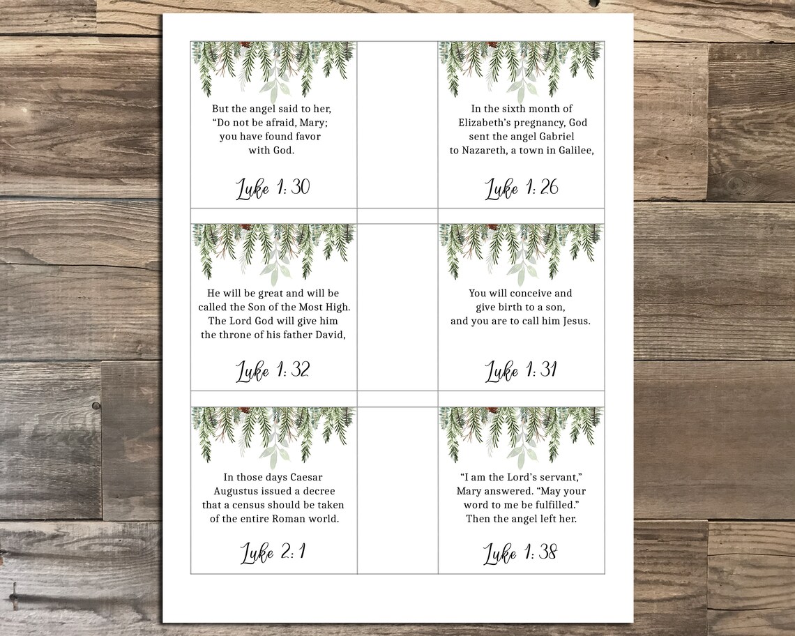 24 Advent Scripture Cards Calendar - Christmas Countdown - Christmas ...