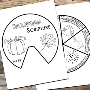 Thankful Scripture Coloring Wheel, Printable Bible Activity, Kids Bible ...