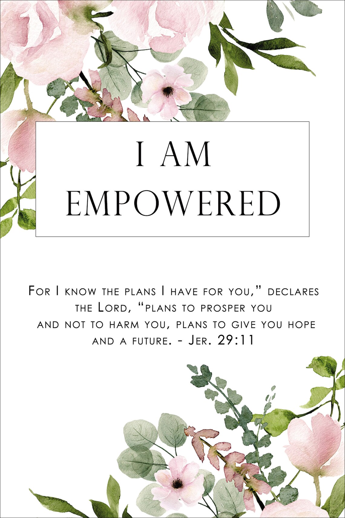 15 I AM Scripture Affirmation Cards - 4x6 Printable - Watercolor ...