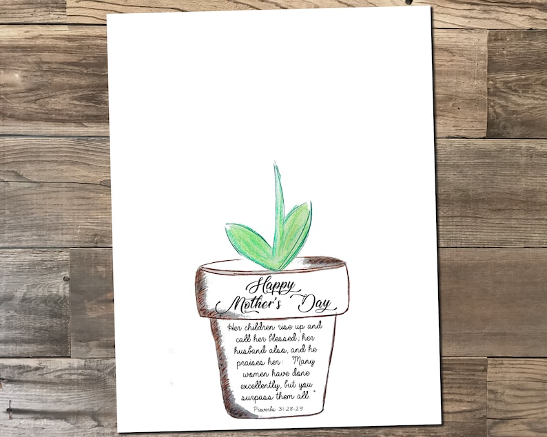 Mothers Day Scripture Handprint Craft Flower Pot - Etsy
