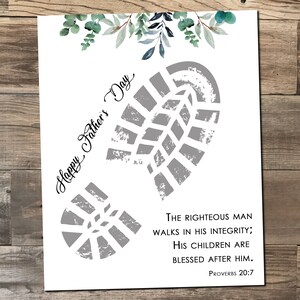 Father’s Day Scripture Footprint Craft, Proverbs 20:7 - Eucalyptus ...