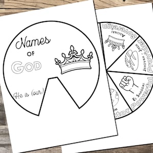 Names of God Coloring Wheel, Hebrew Names, Printable Bible Activity ...
